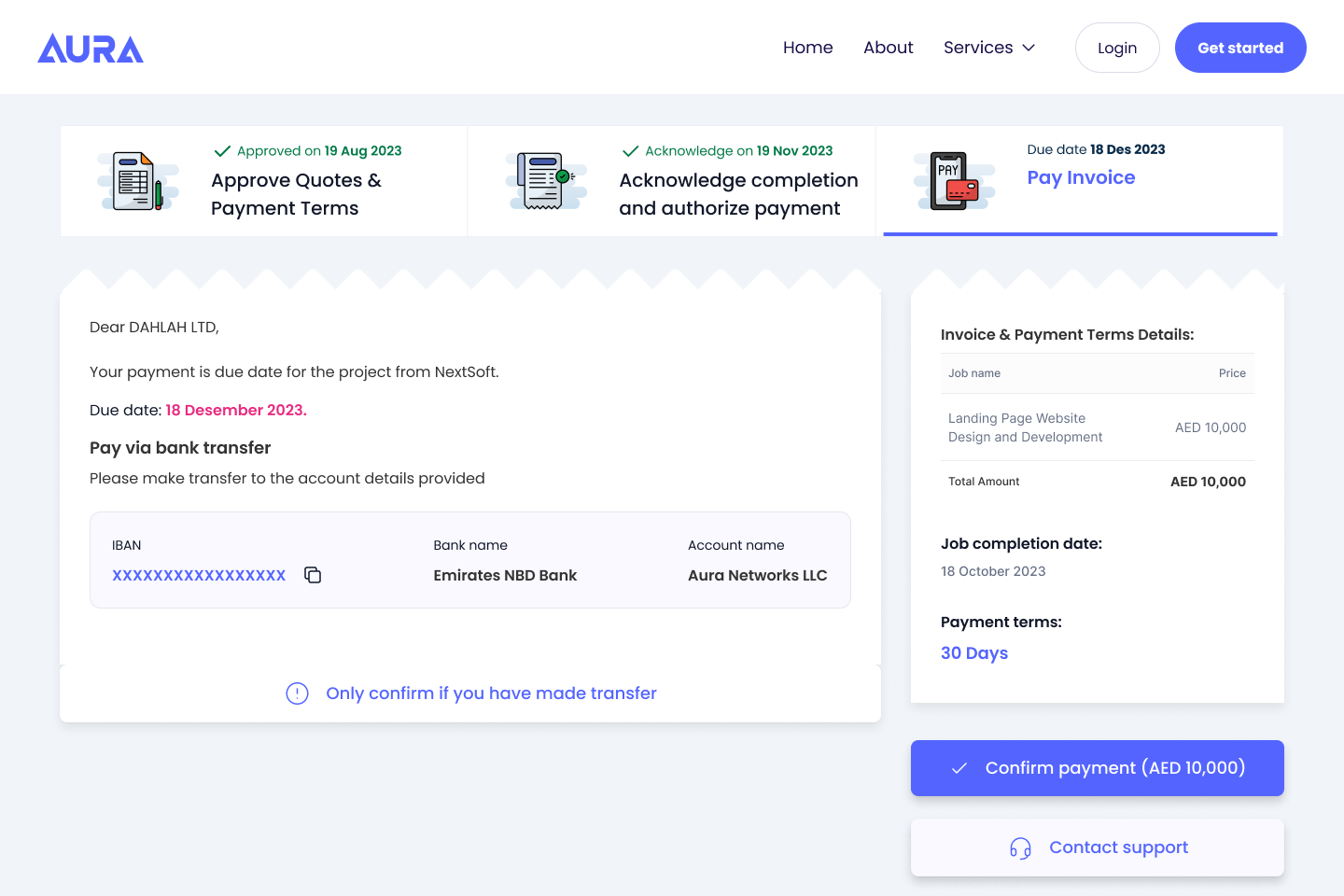 Aura | Advance payment for SME invoices